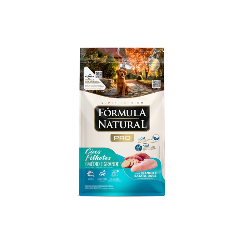 Adimax Ração Formula Natural Pro Filhote Raca Med Grd 15Kg - Pet Cães e Cia