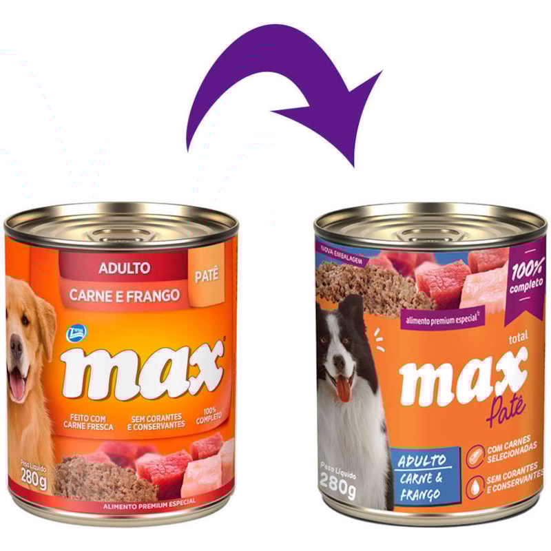 Patê max Cães 280g para Cães adultos - Pet Cães e Cia