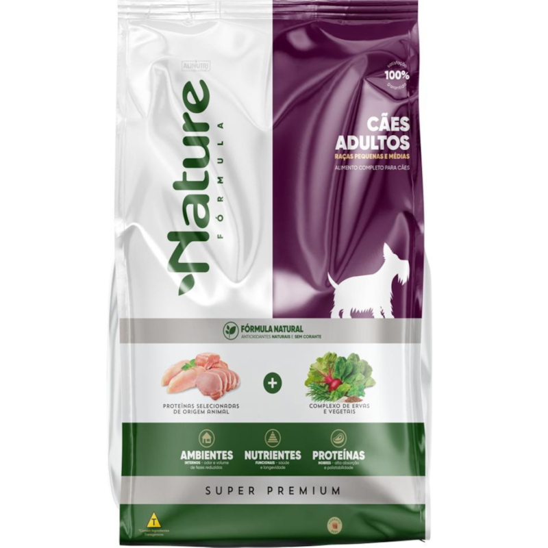 Ração Nature Formula Cães Adultos Porte Pequeno e Medio - Pet Cães e Cia