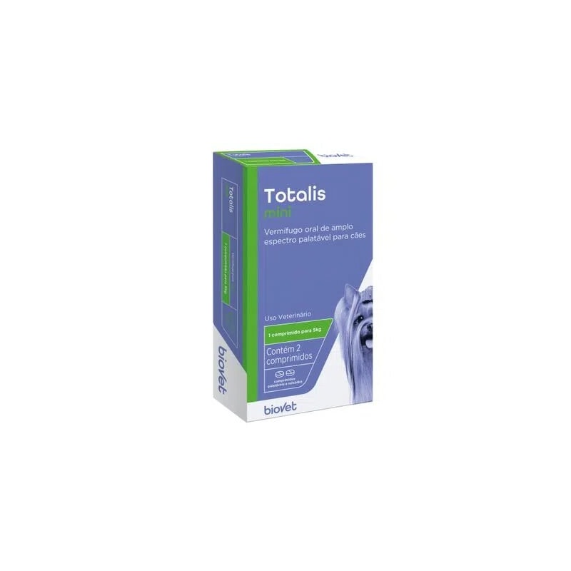 Vermífugo Totalis Mini Para Cães Com 2 Comprimidos - Pet Cães e Cia